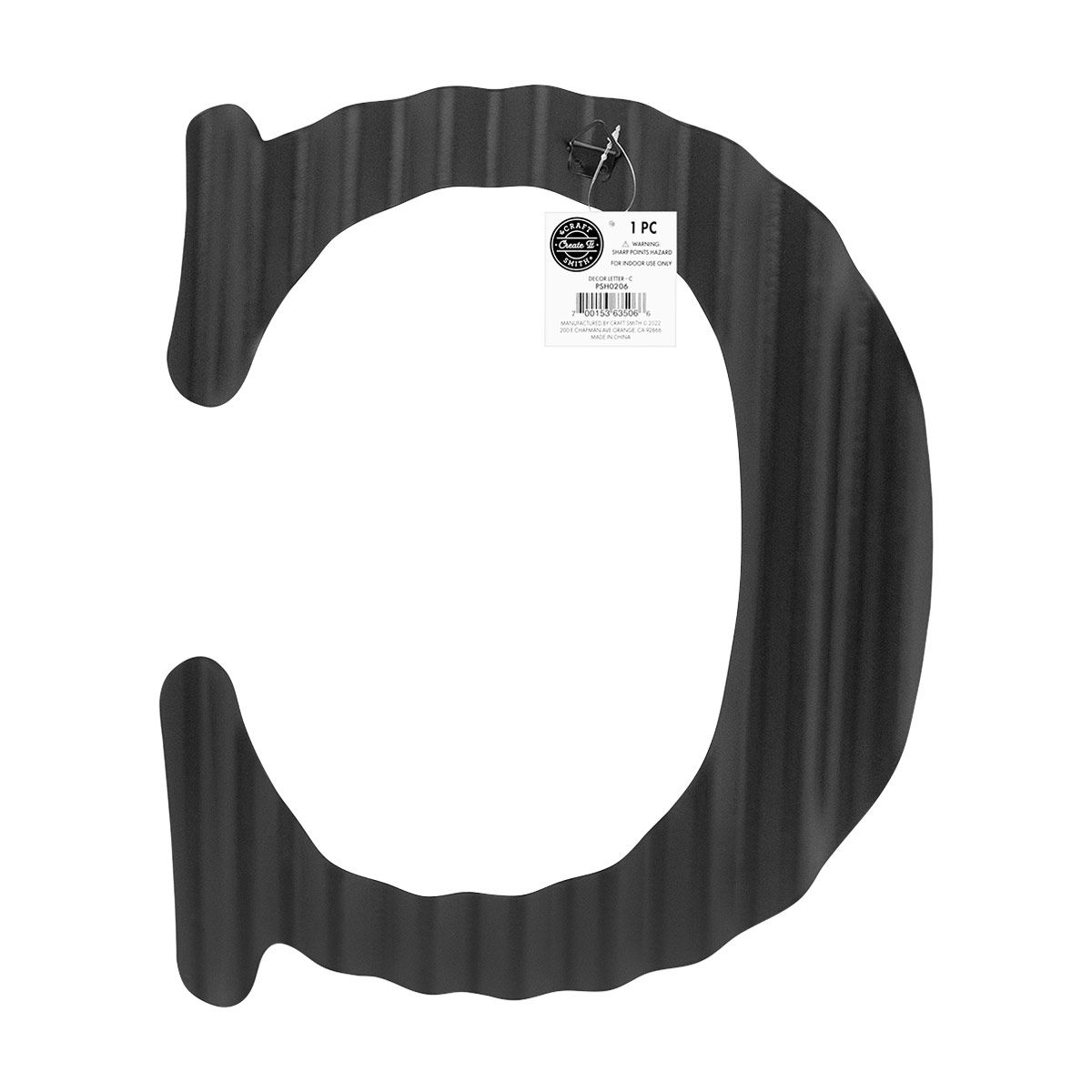 Create It Black Galvanized Metal Letter C, 13.75 in