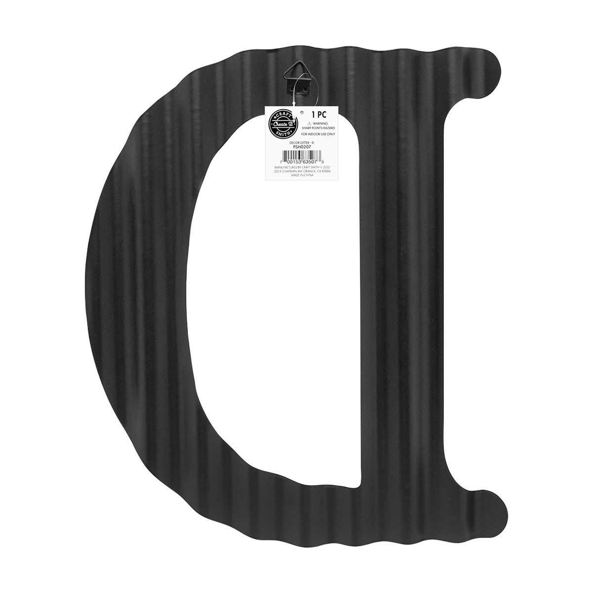Create It Black Galvanized Metal Letter D, 13.75 in