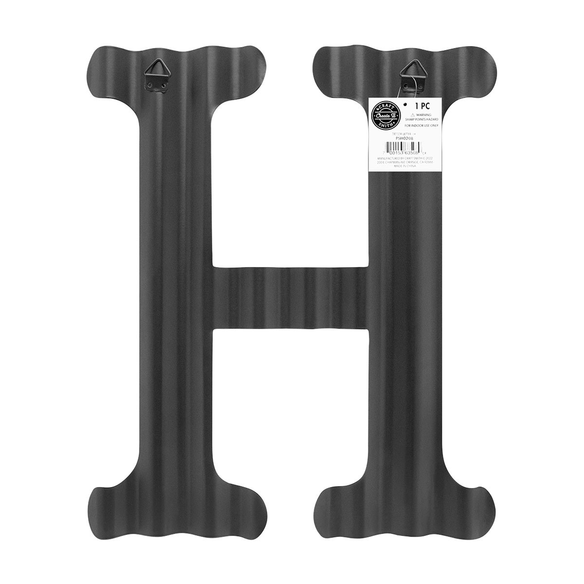 Create It Black Galvanized Metal Letter H, 13.75 in