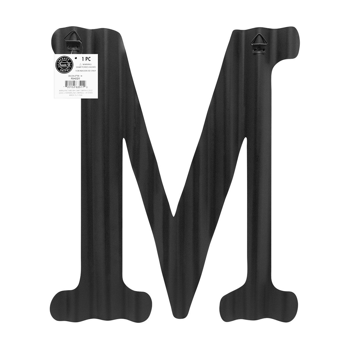 Create It Black Galvanized Metal Letter M, 13.75 in