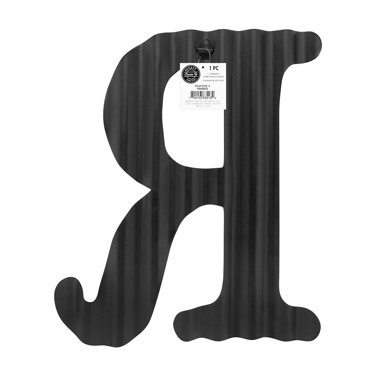 Create It Black Galvanized Metal Letter R, 13.75 in