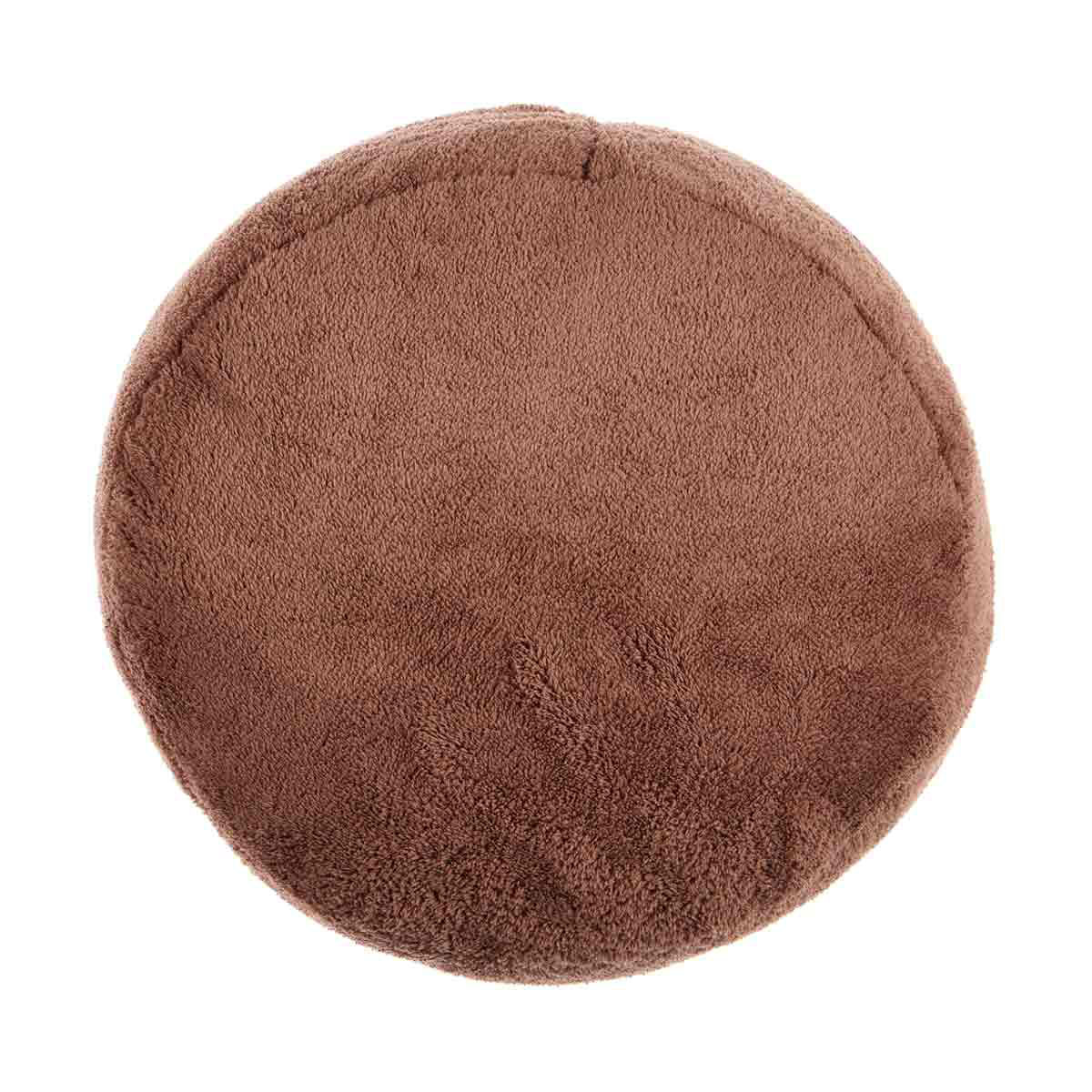 Soft Circular Throw Pillow, Brown, 12 in x 12 in