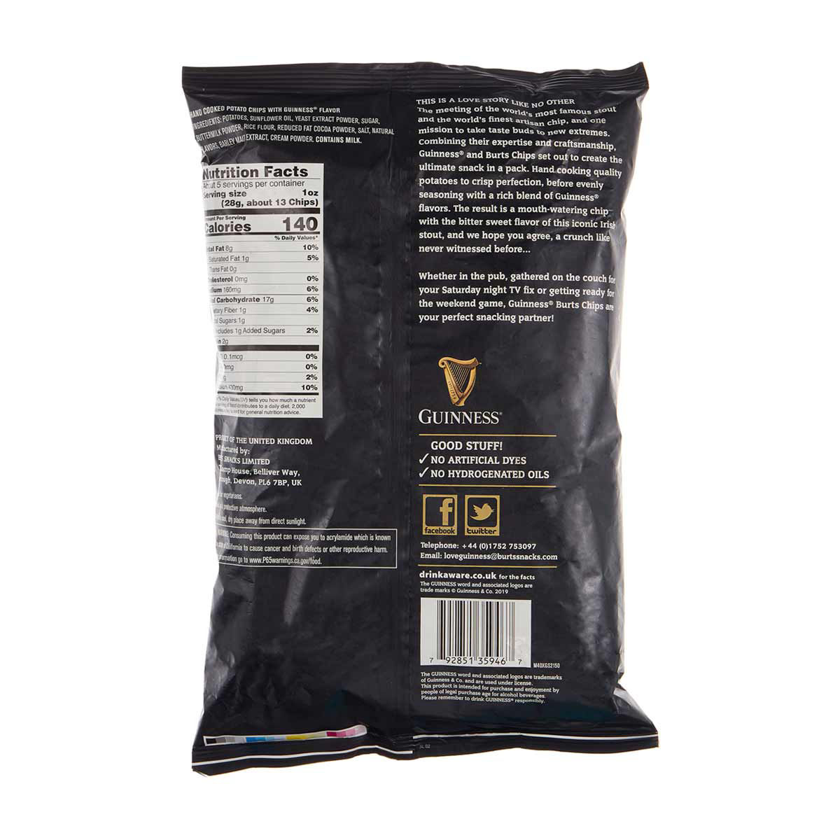 Burt's British Hand Cooked Potato Chips, Guinness