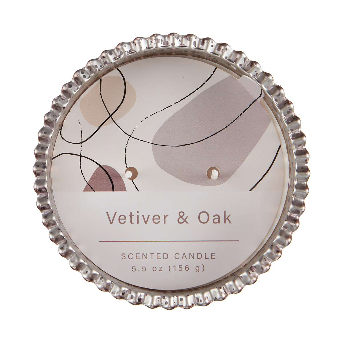 Fluted Glass Scented Candle, Vetiver and Oak
