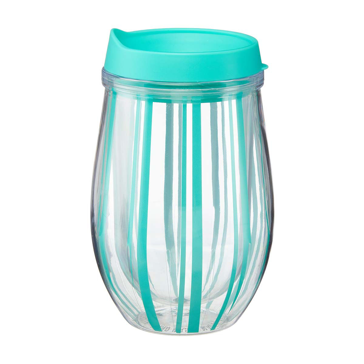Insulated Plastic Wine Tumbler, Green, 12 oz.
