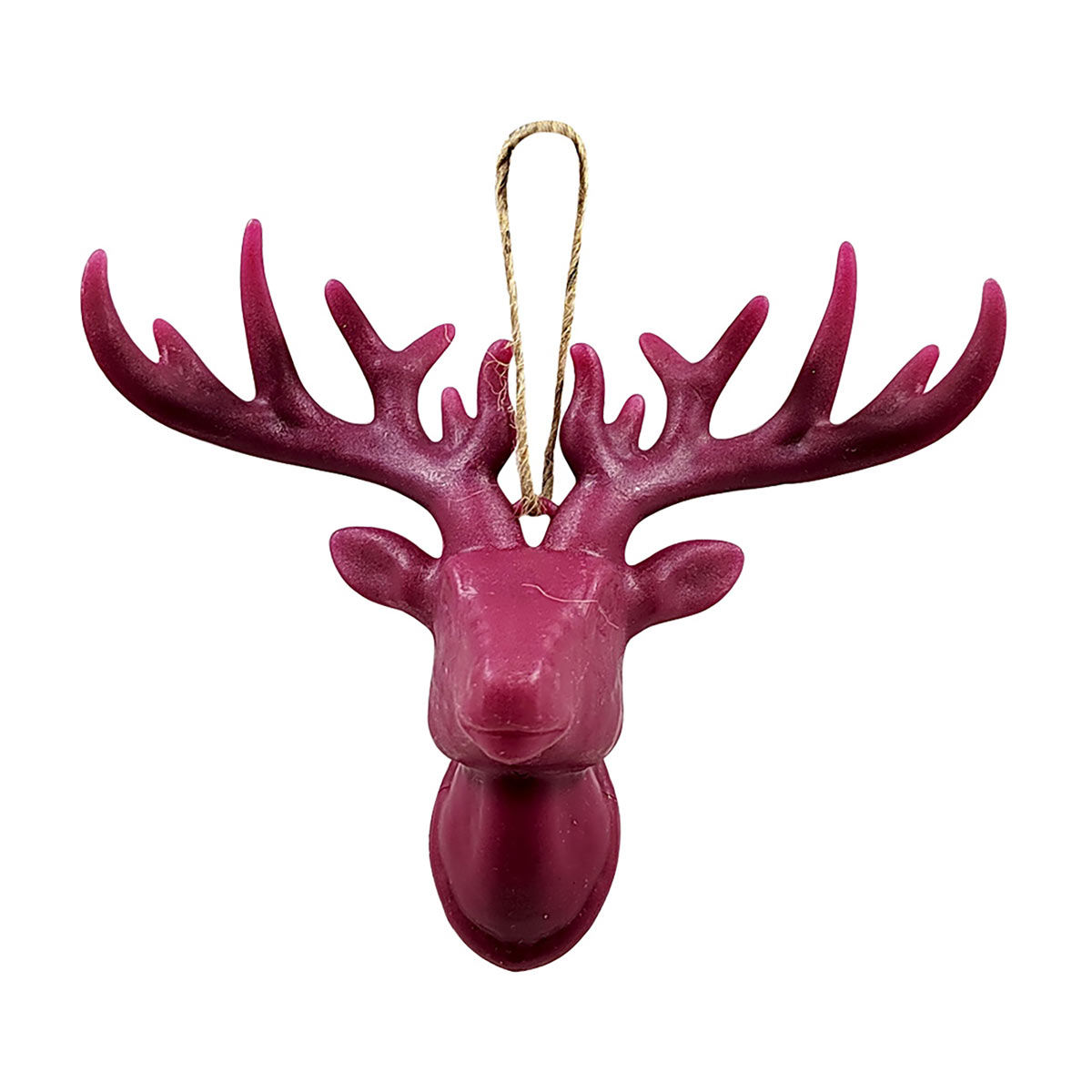 Plastic Stag Head Ornament Red