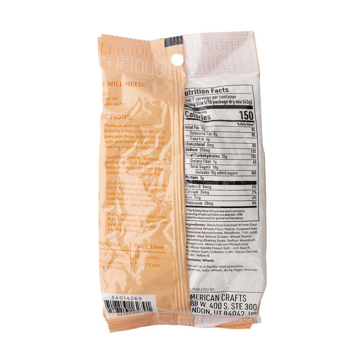Sweetshop Vanilla Flavor Cake Mix, Orange, 10 oz