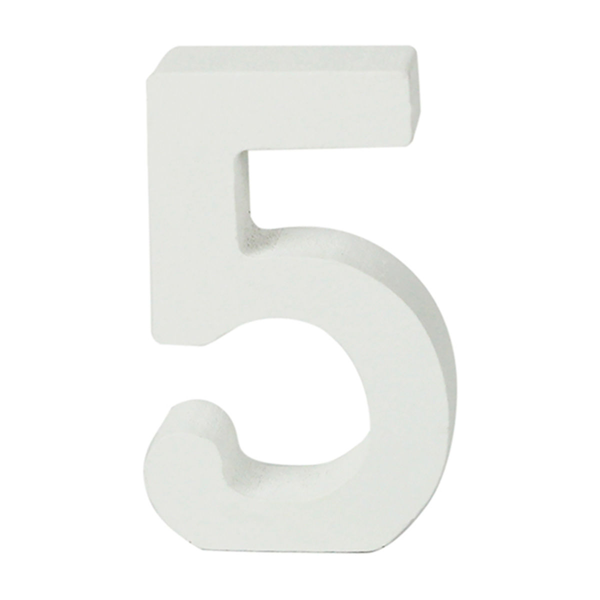 Make Shoppe Wooden Number 5, White