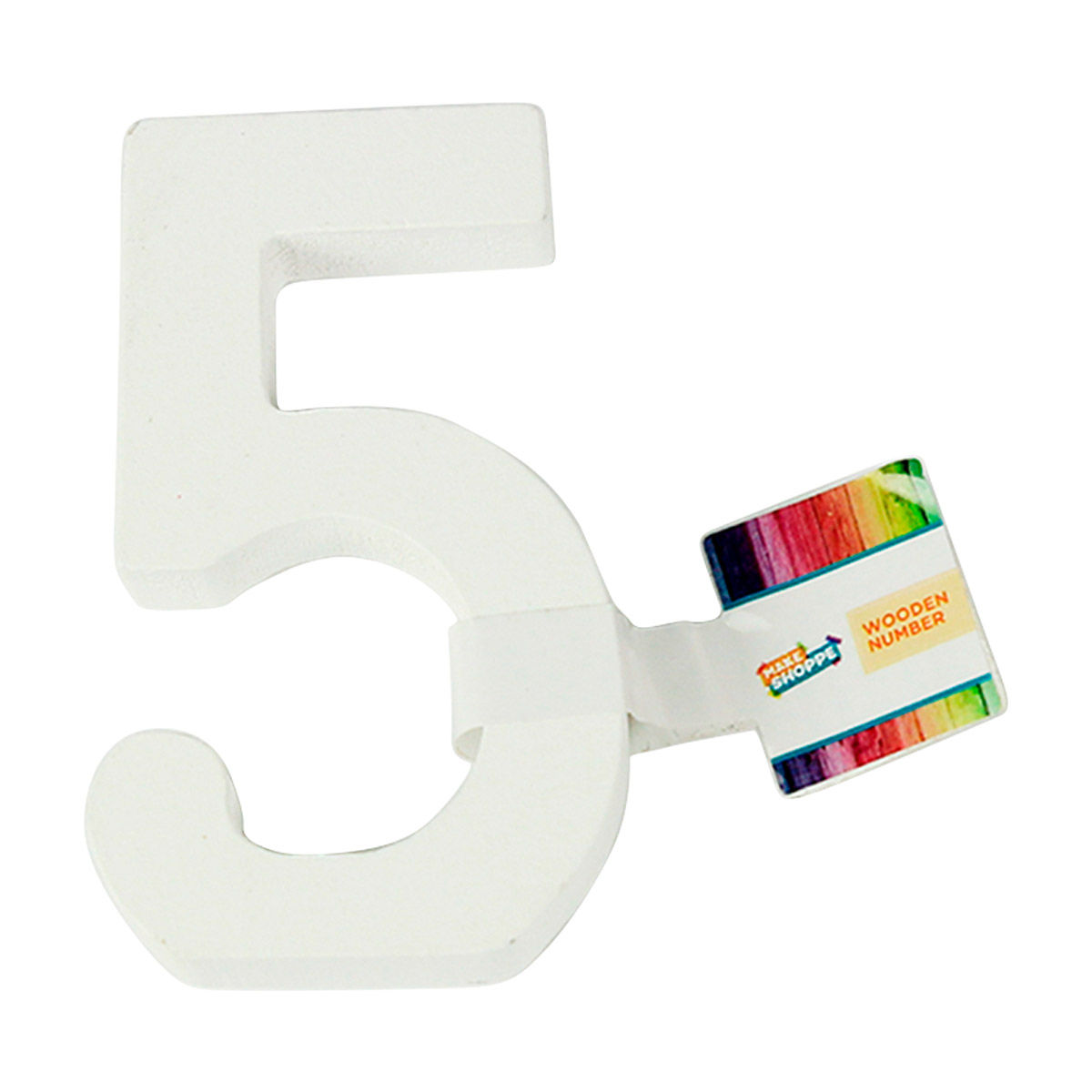Make Shoppe Wooden Number 5, White
