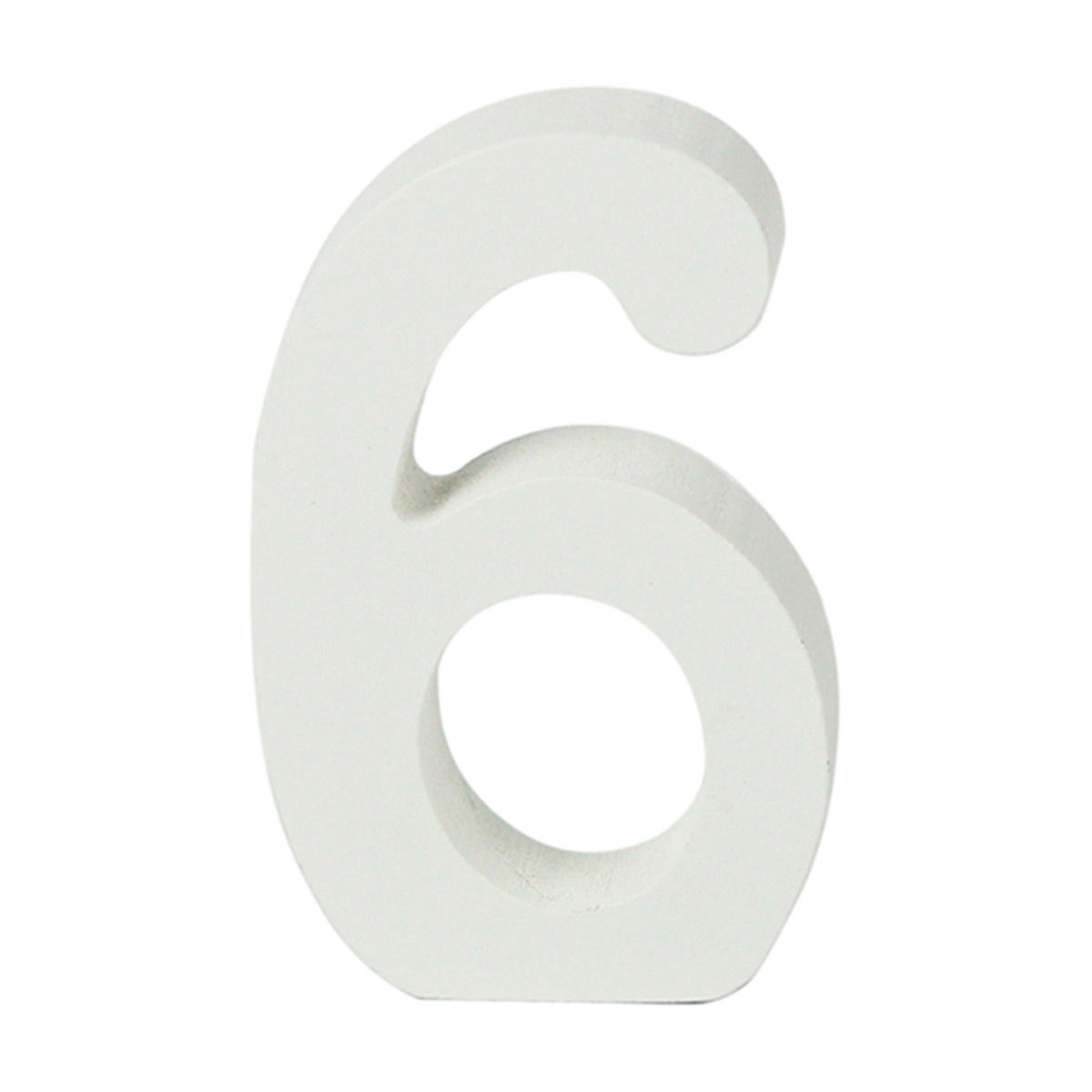 Make Shoppe Wooden Number 6, White