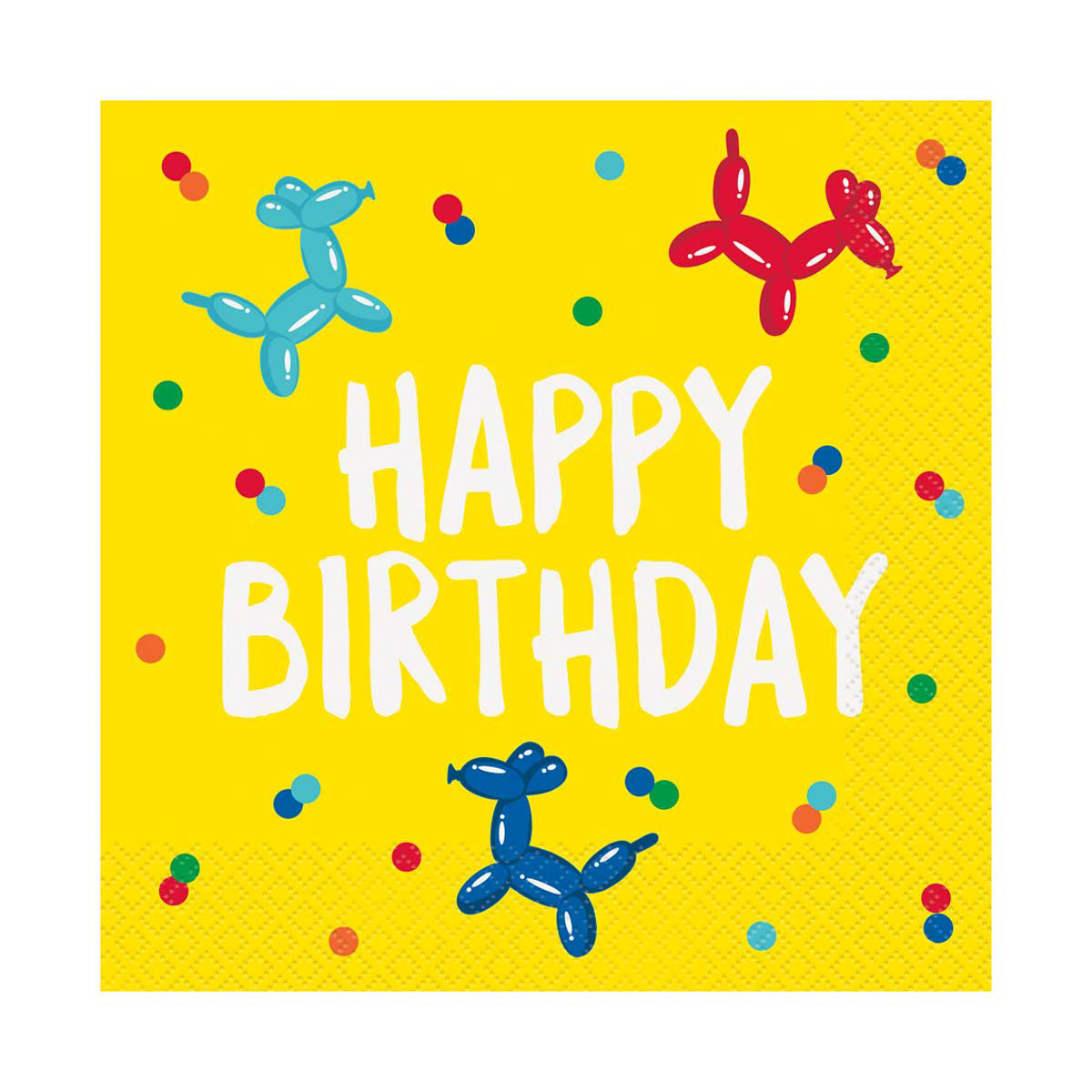 Balloon & Dog Birthday Luncheon Napkins, 16 Count