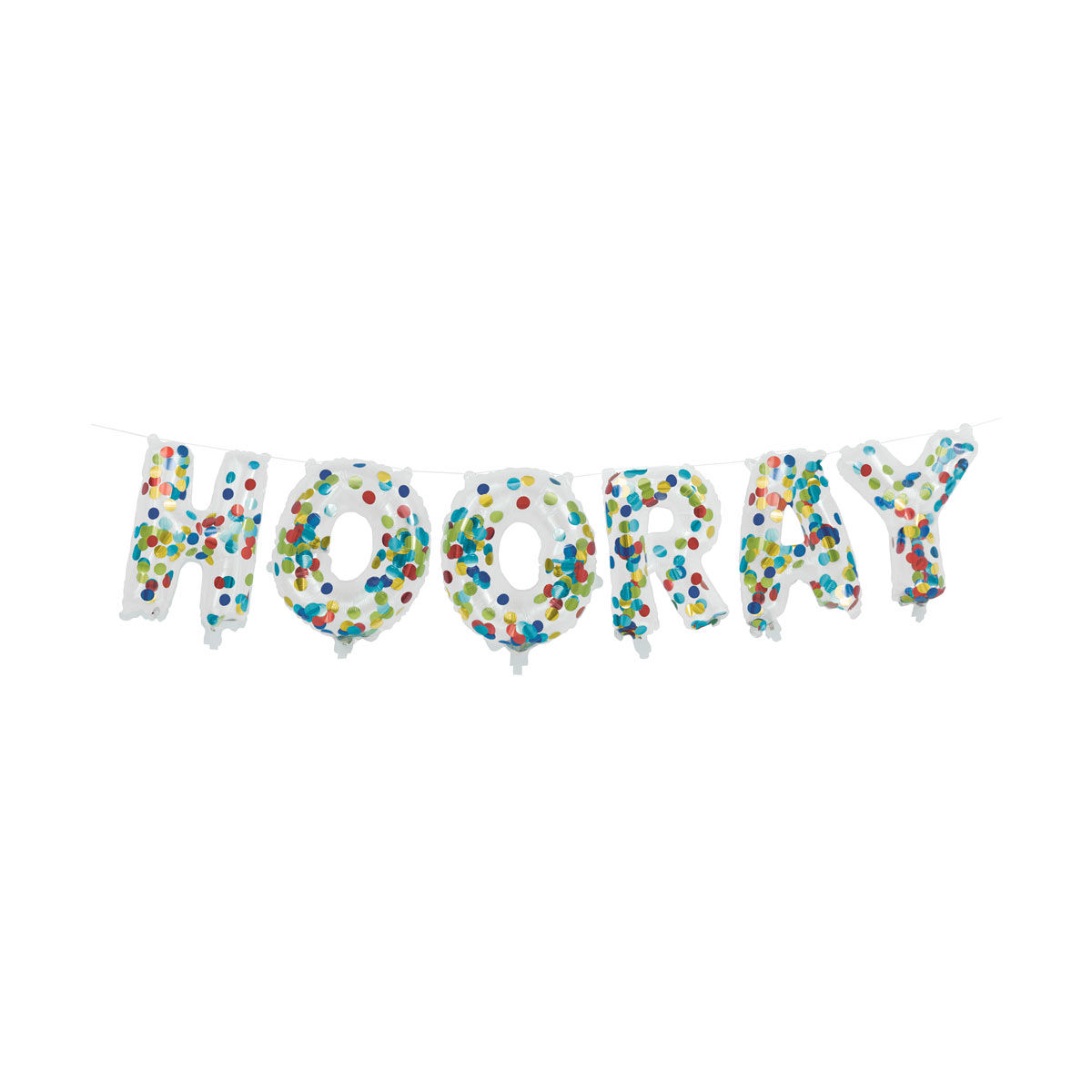 Clear Confetti 'Hooray' Balloon Banner Kit