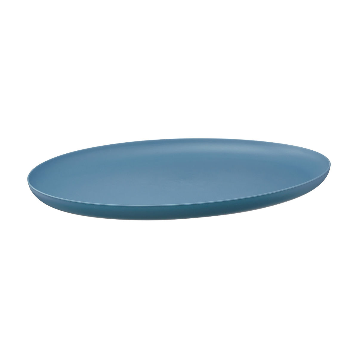 Oval Solid Matte Plate, Blue