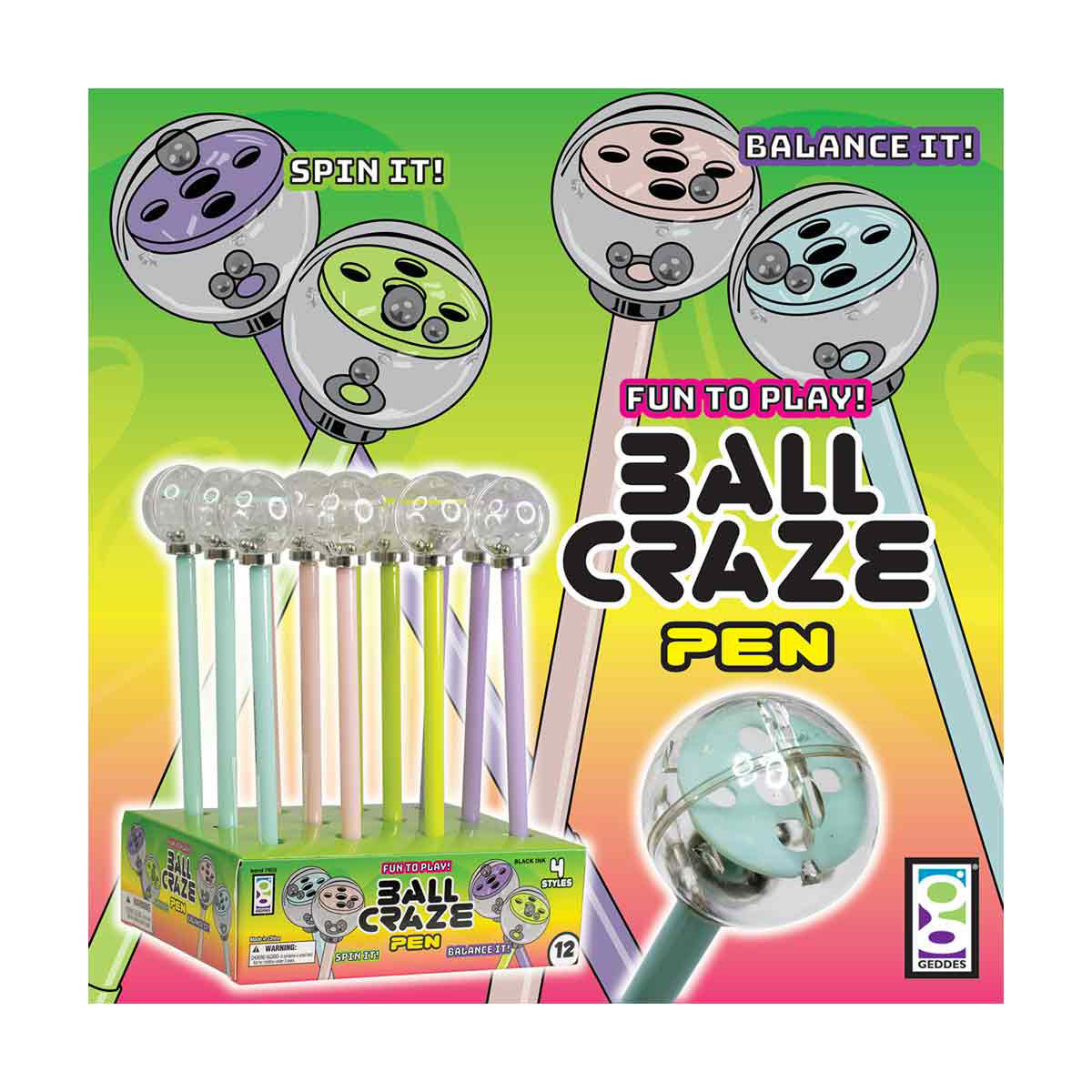 Raymond Geddes Ball Craze Maze Pens