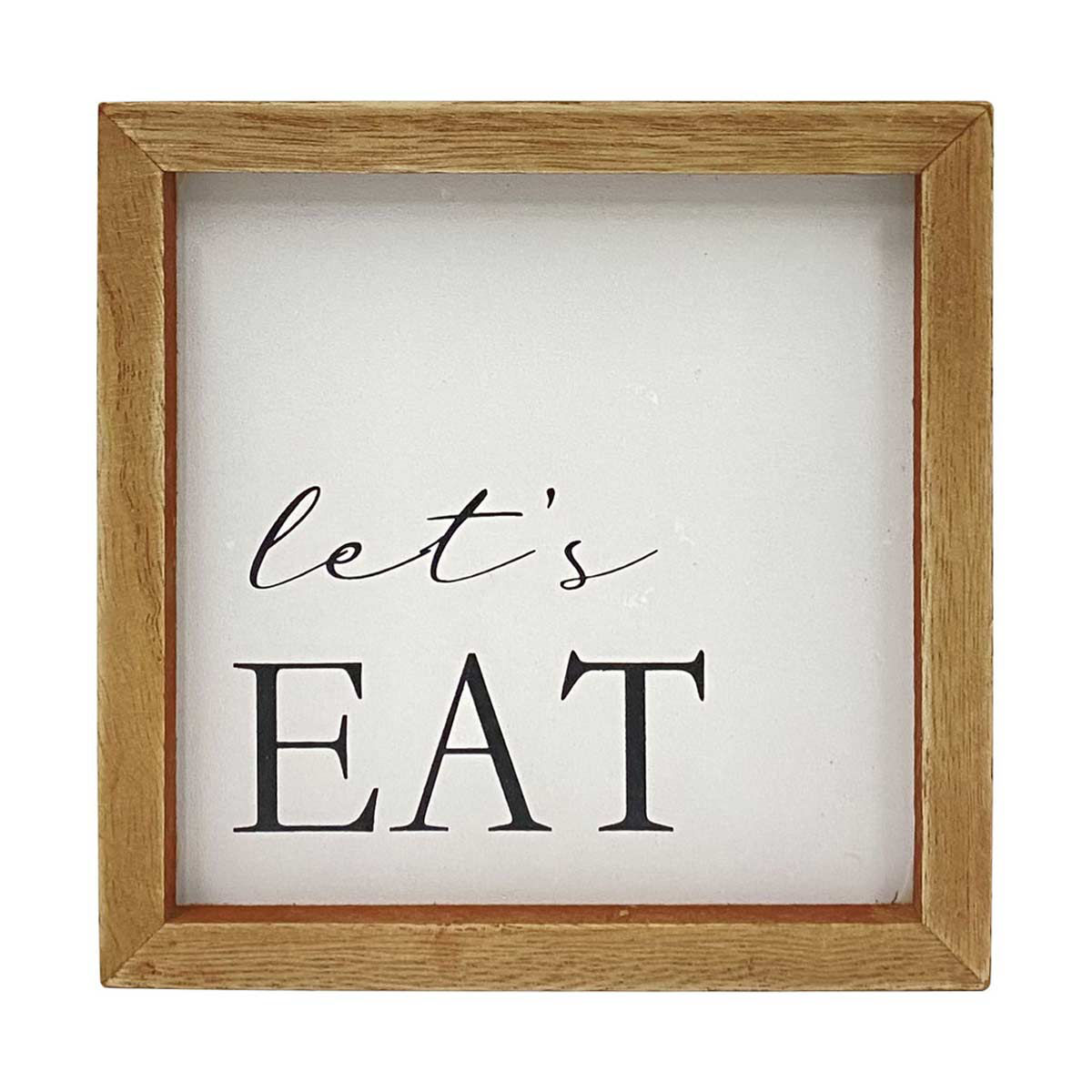 Wooden 'Let's Eat' Wall Sign