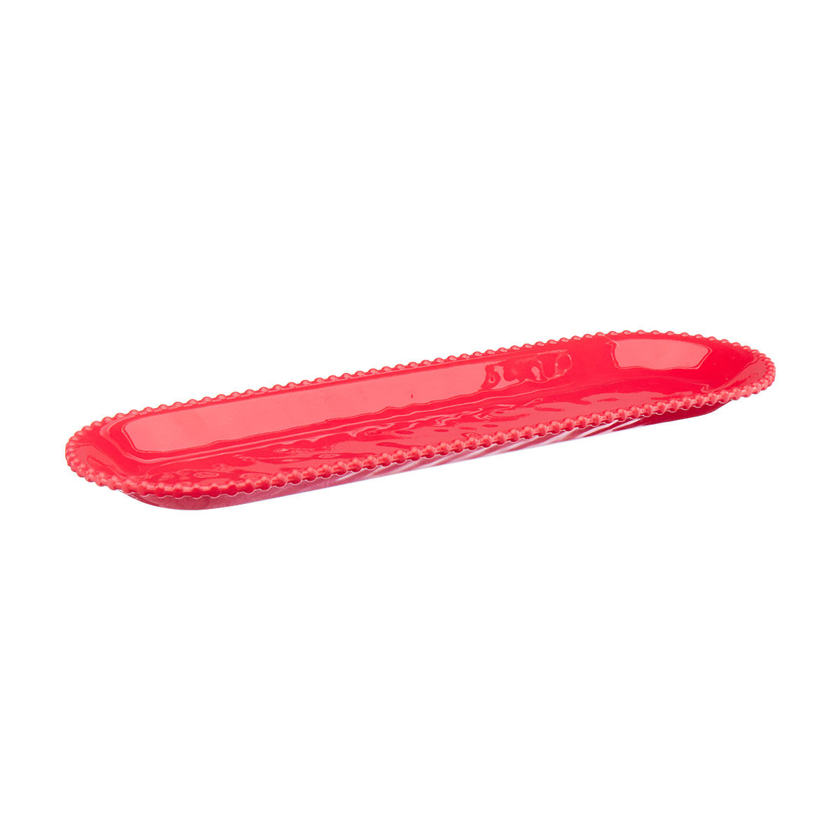 Oval Serving Tray, Red