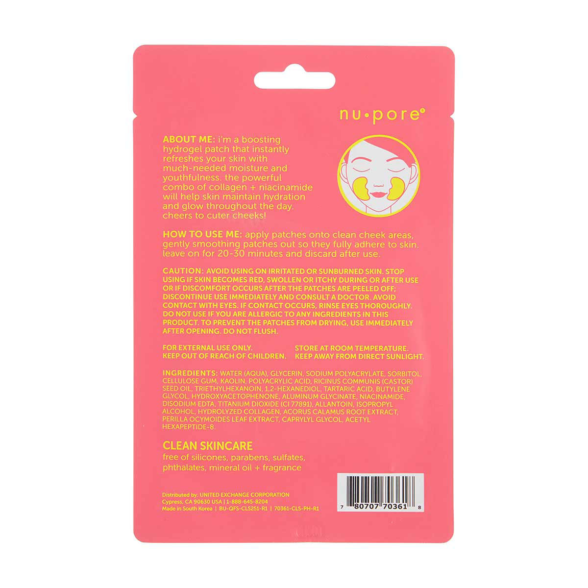 Nu-Pore K-Beauty So Cheeky Boosting Hydrogel Cheek Patches, 2 Count