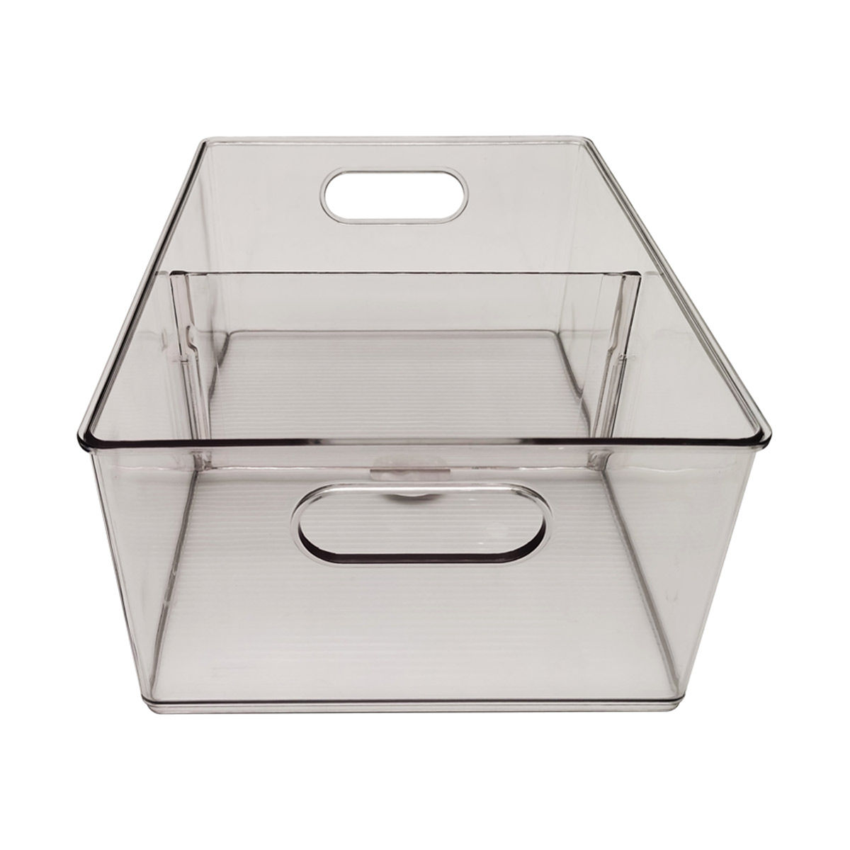 Rectangular Clear Acrylic Storage Bin with Movable Divider
