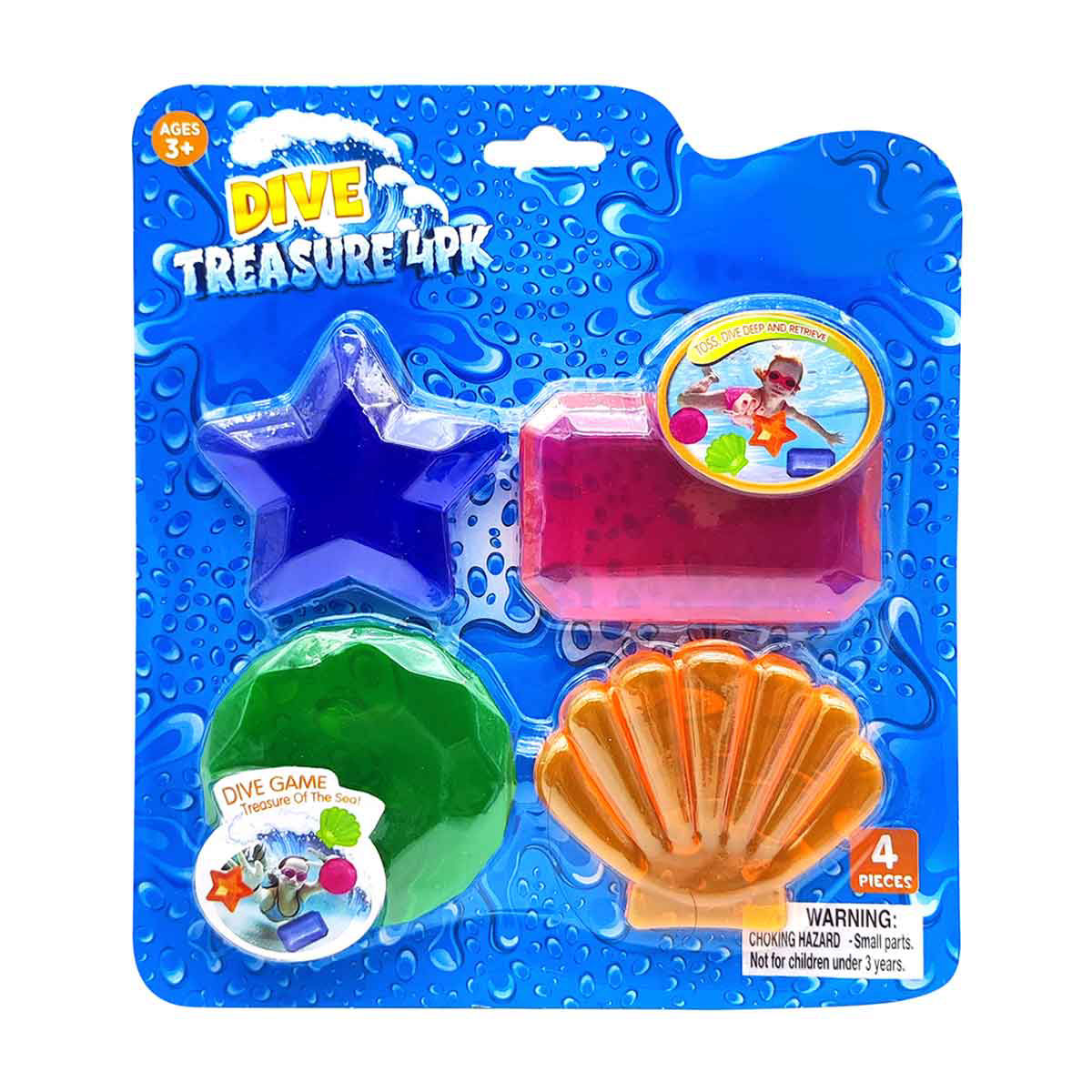 Fenicalcan Dive Treasure Water Gems, Pack of 4
