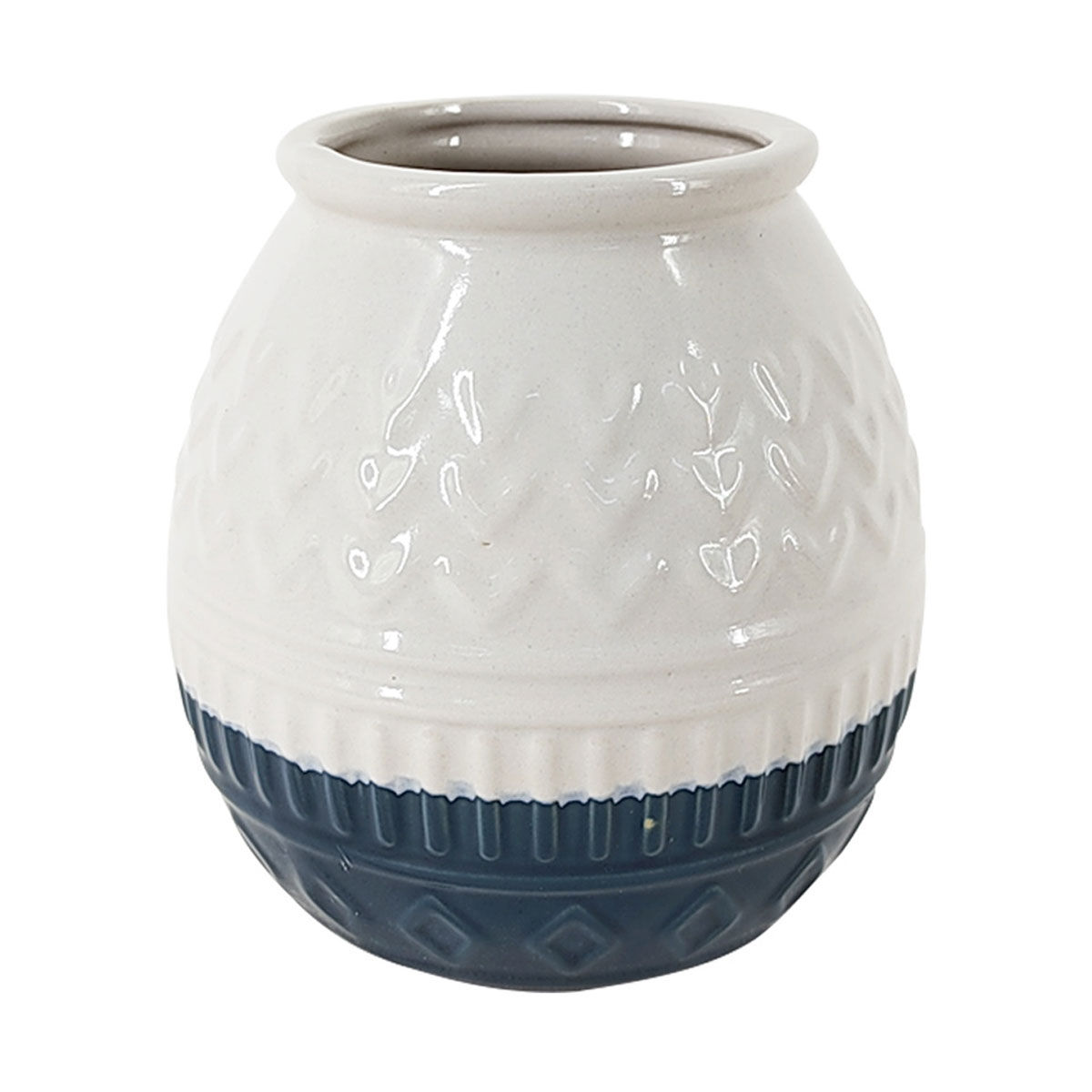 Decorative Embossed Glazed Ceramic Vase