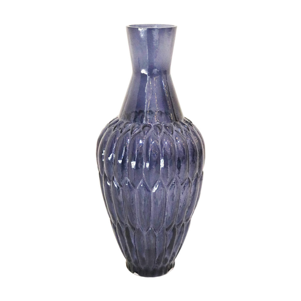 Decorative Blue Glass Flower Vase