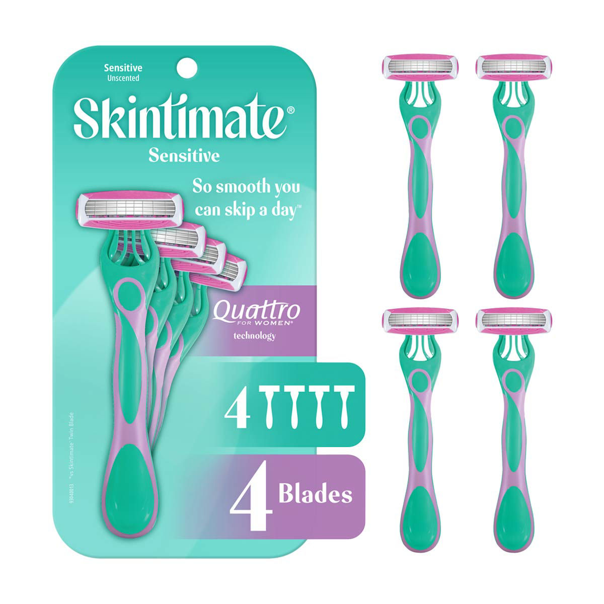 Skintimate Sensitive Quattro 4 Blade Razor, 4 ct | Hamilton Place