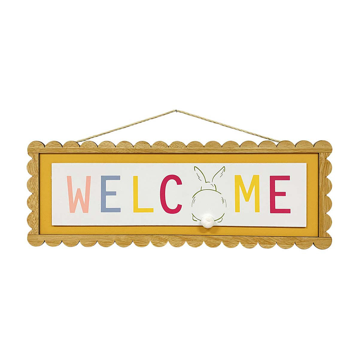 'Welcome' Scalloped Edge Hanging Sign