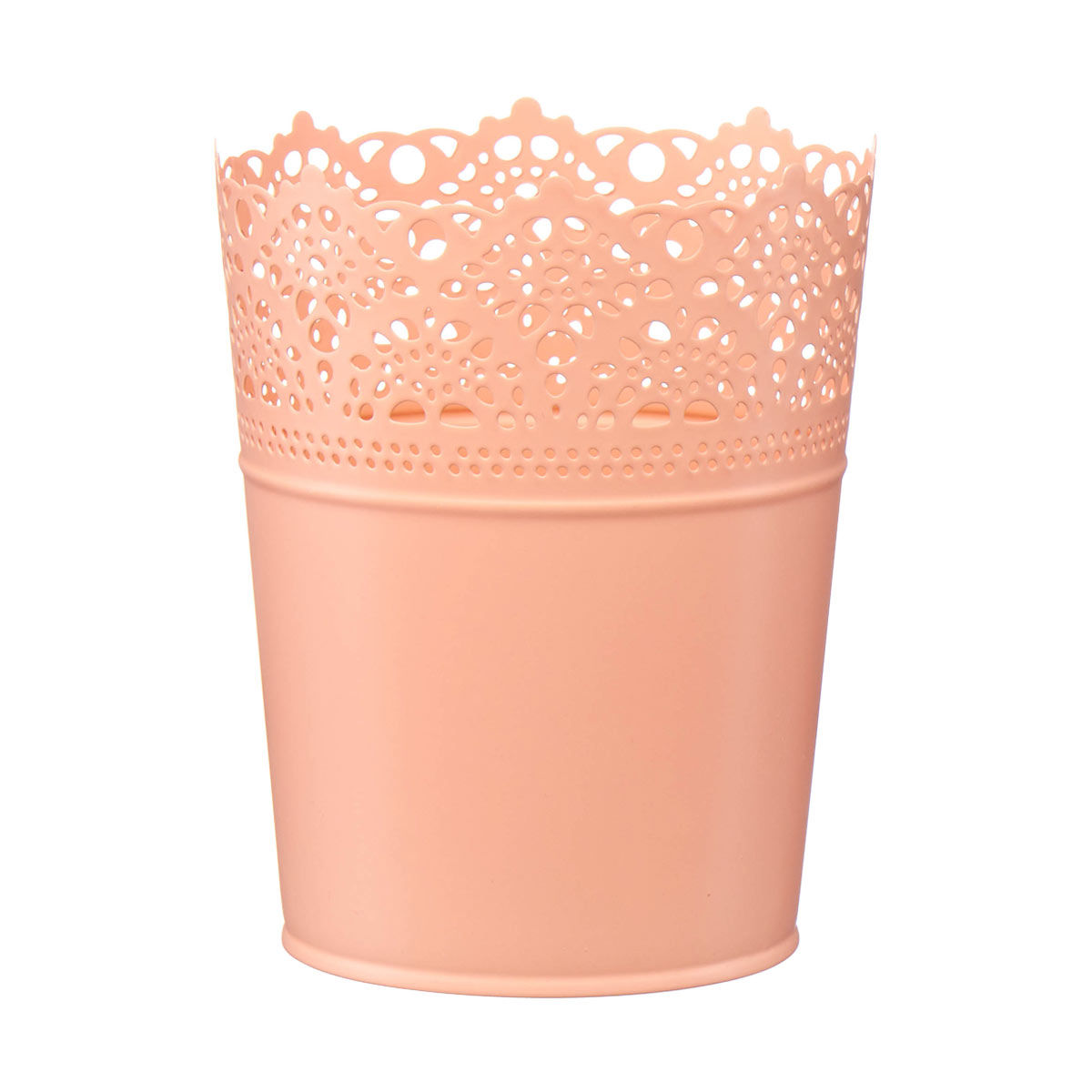 Easter Laced-Edge Metal Pot, Pink