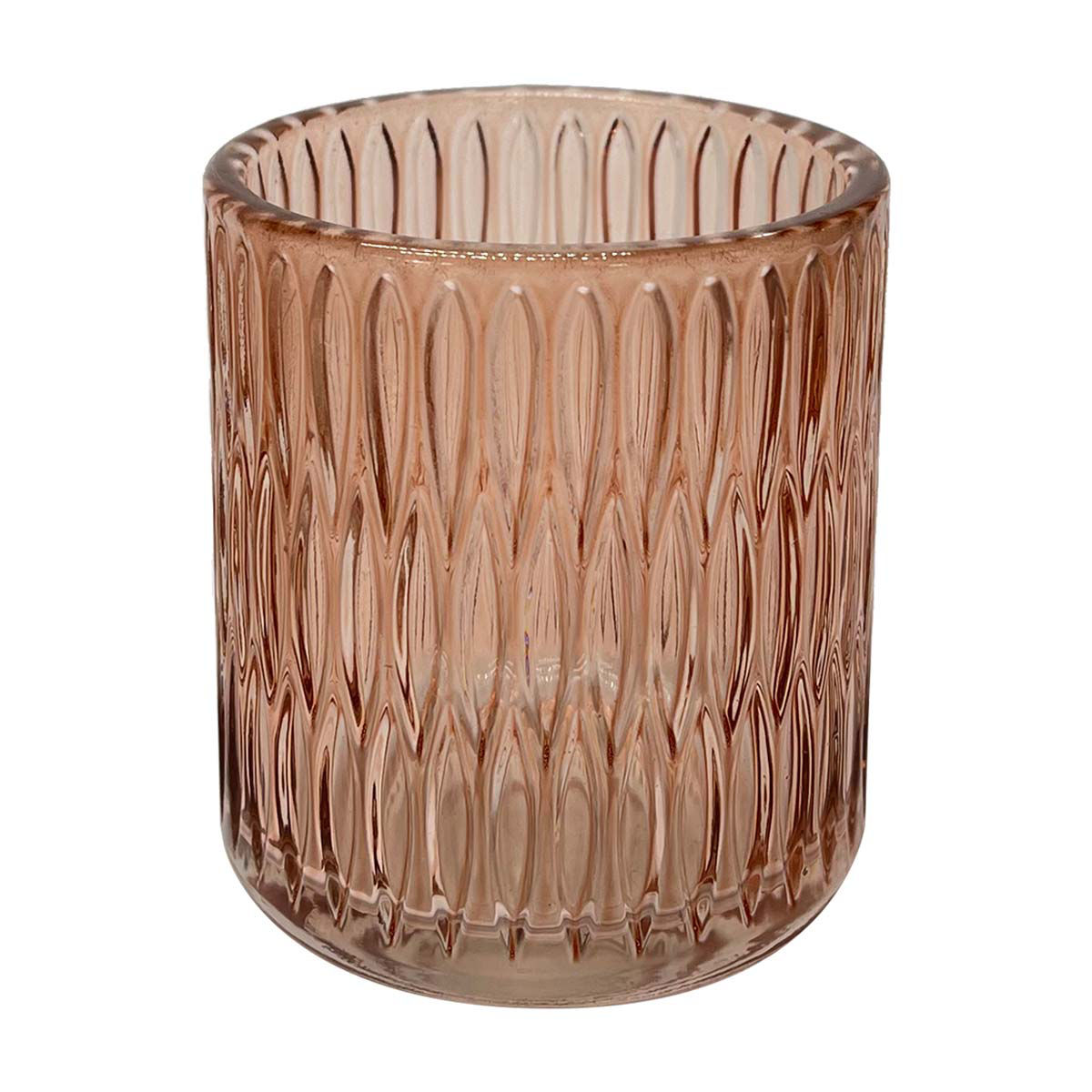 Embossed Glass Tumbler Pink
