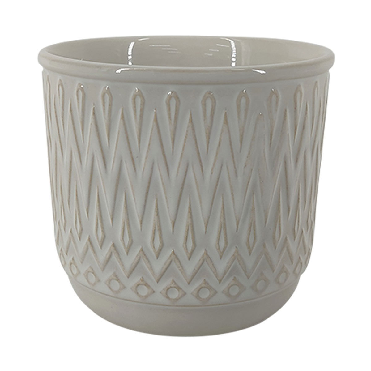 Ceramic Textured Planter, Cream