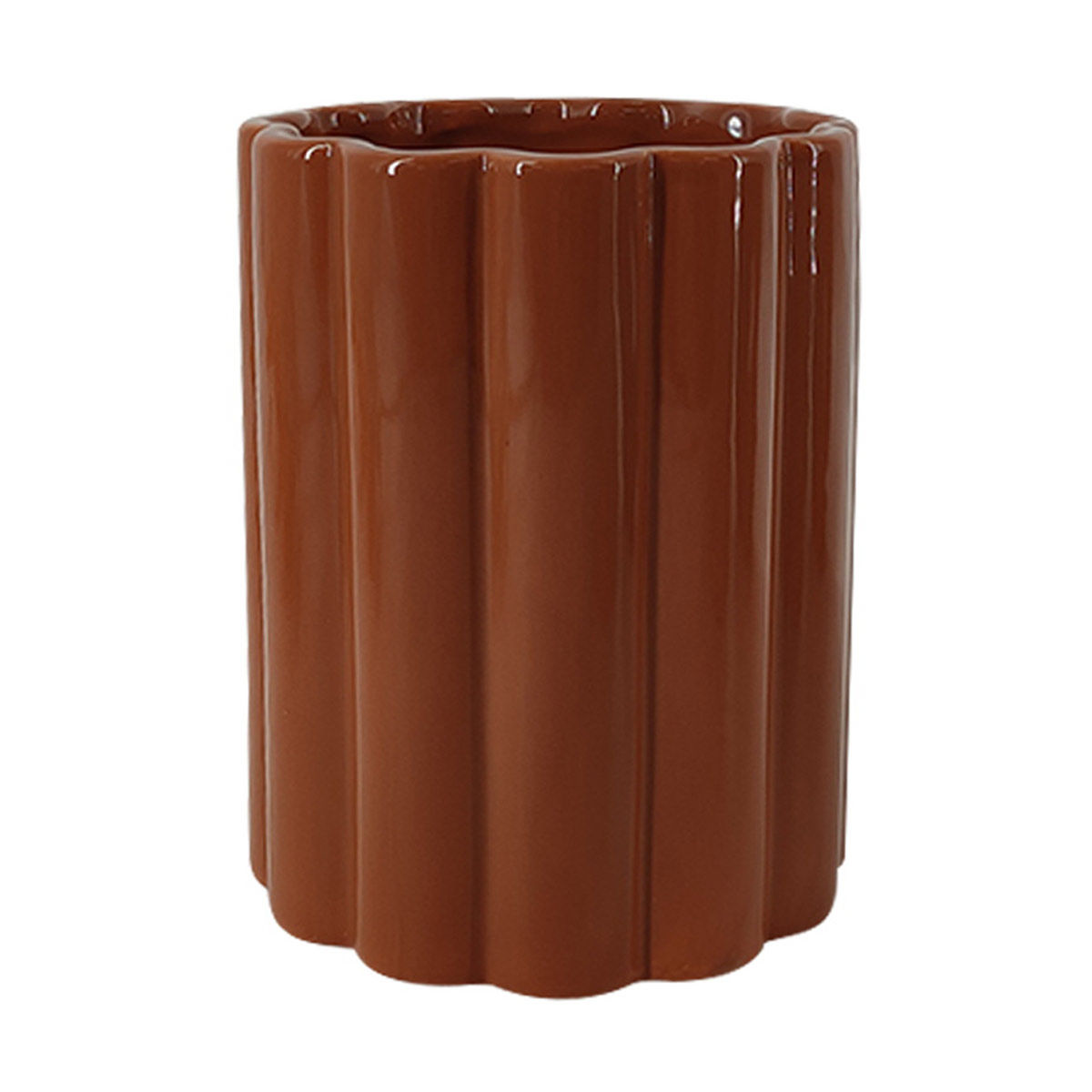 Ceramic Scallop Planter, Orange