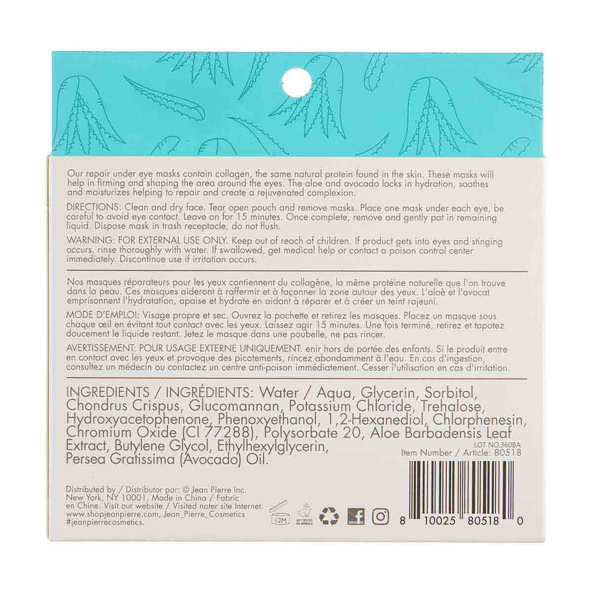 WeWell Repair Aromatherapy Aloe + Avocado Under Eye Mask