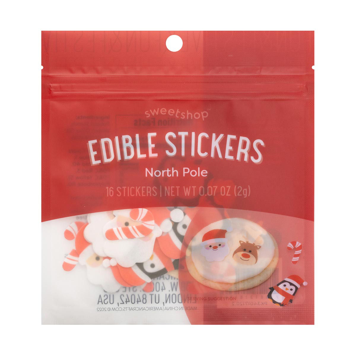 Sweetshop Edible Stickers North Pole 16 Pieces