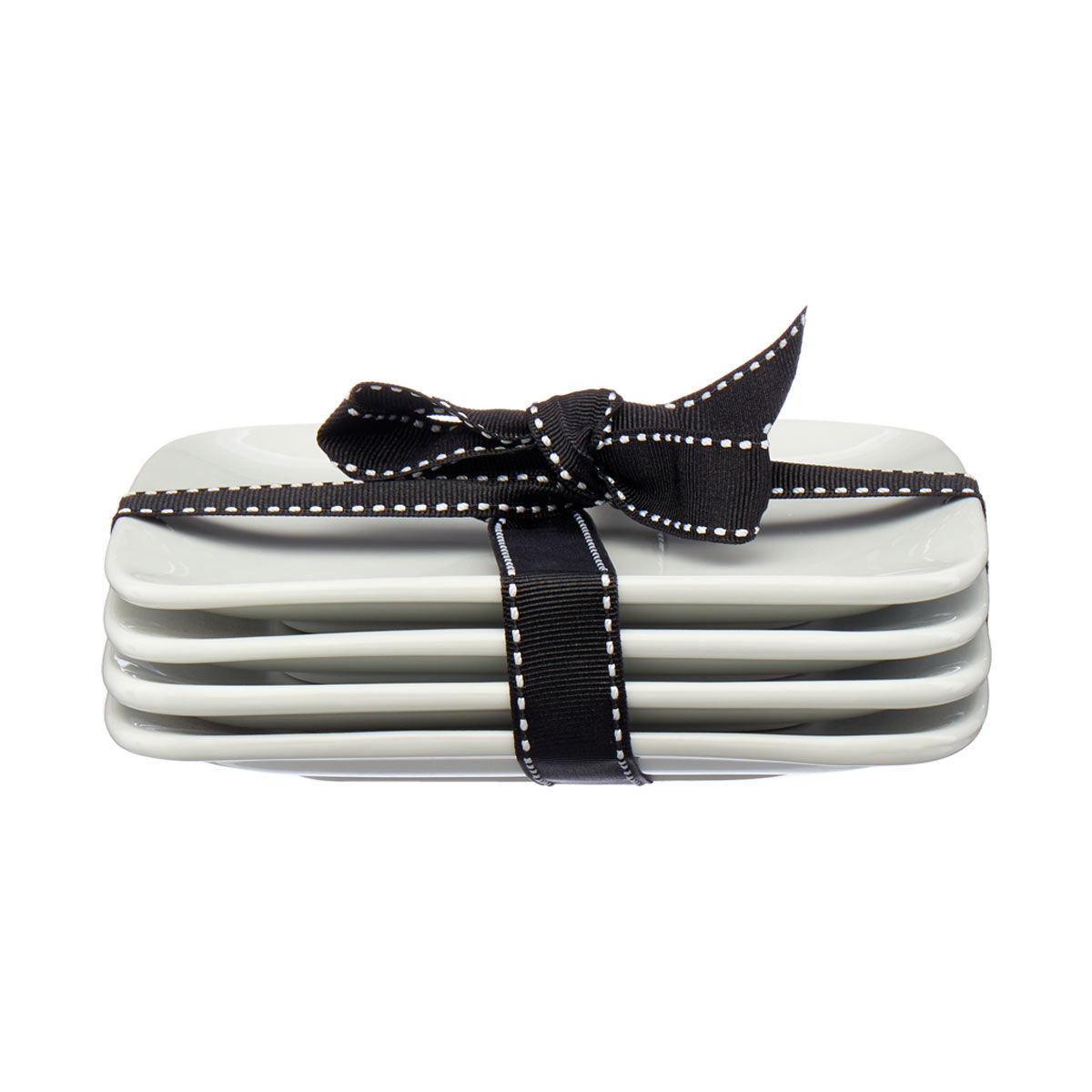 Small Plates, Rectangular, White, 4 pc