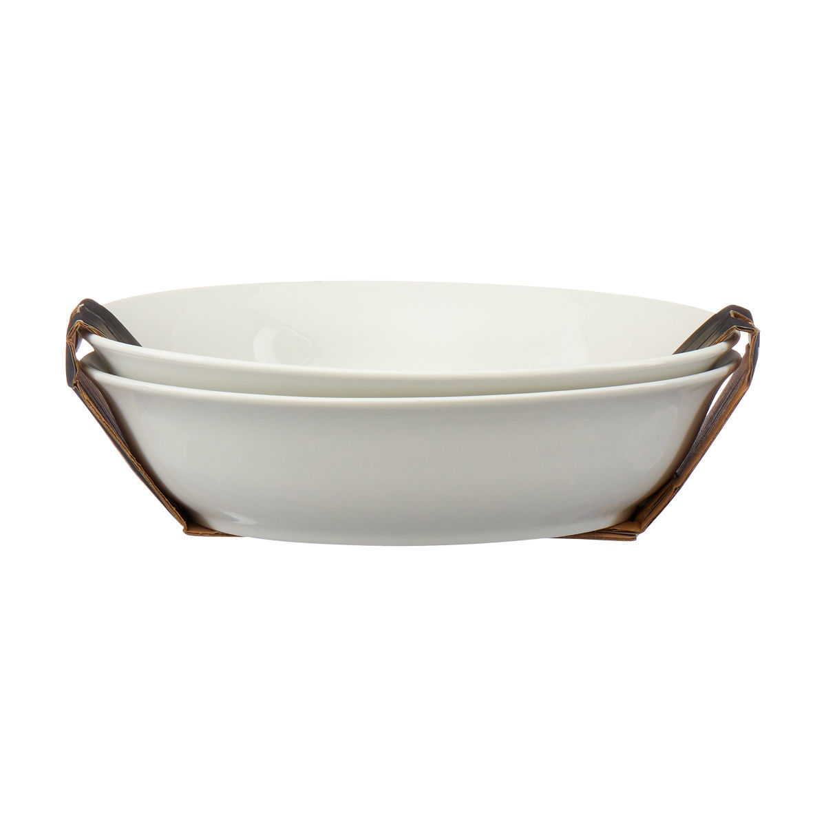 Fiddle & Fern Porcelain Serving Bowls, 2 pack
