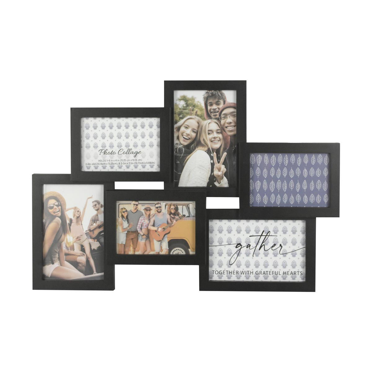 6-Photo Collage Frame, Black