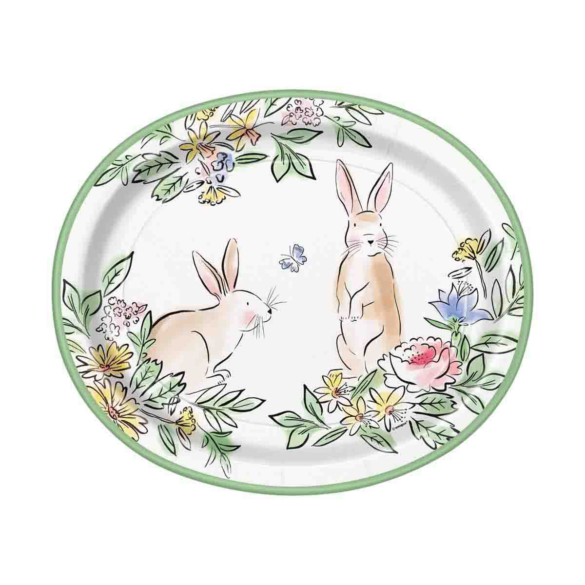 Oval Dainty Easter Dinner Plates, 8 ct, 12.25 in