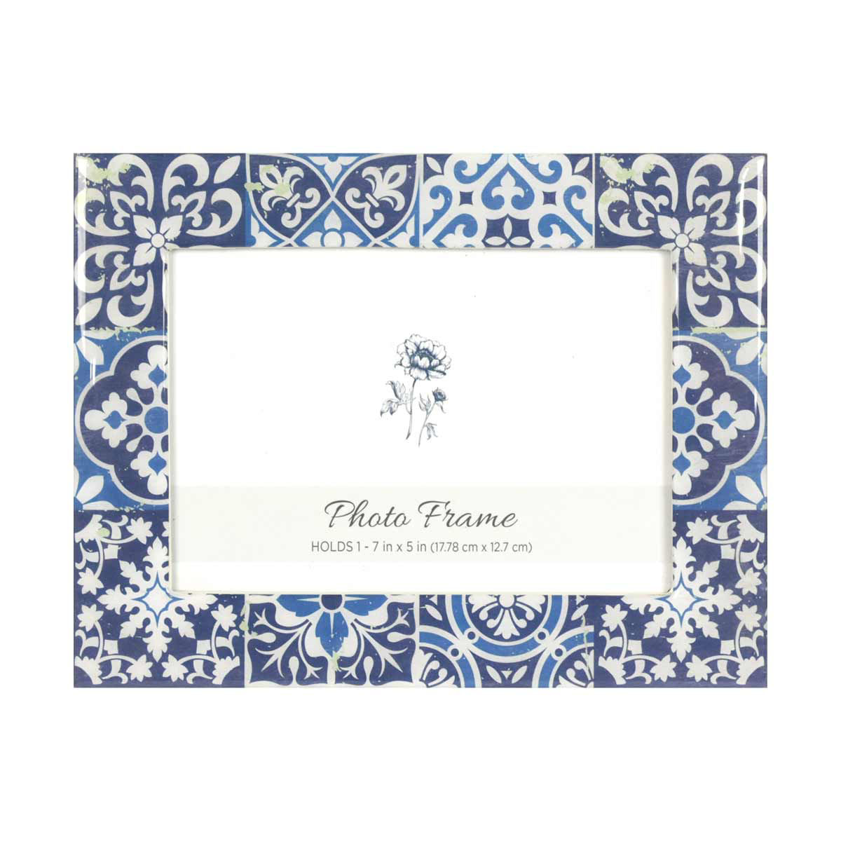 Popshelf Picture Frame, Lacquered Blue Tile, 5 in x 7 in | Hamilton Place
