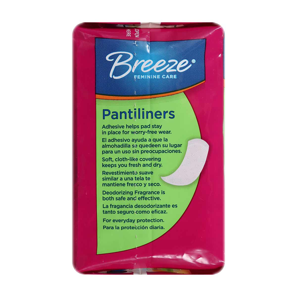 Breeze Fresh Scent Pantiliners, Size Regular, 30 ct
