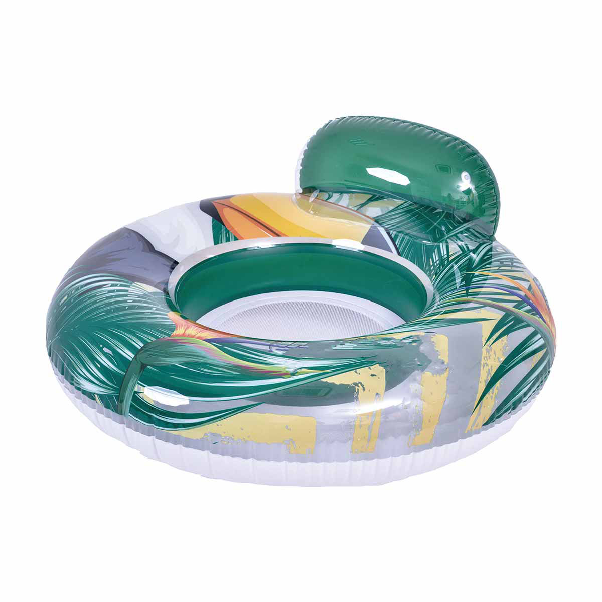 Tropical Inflatable Mesh Water Lounger with Backrest