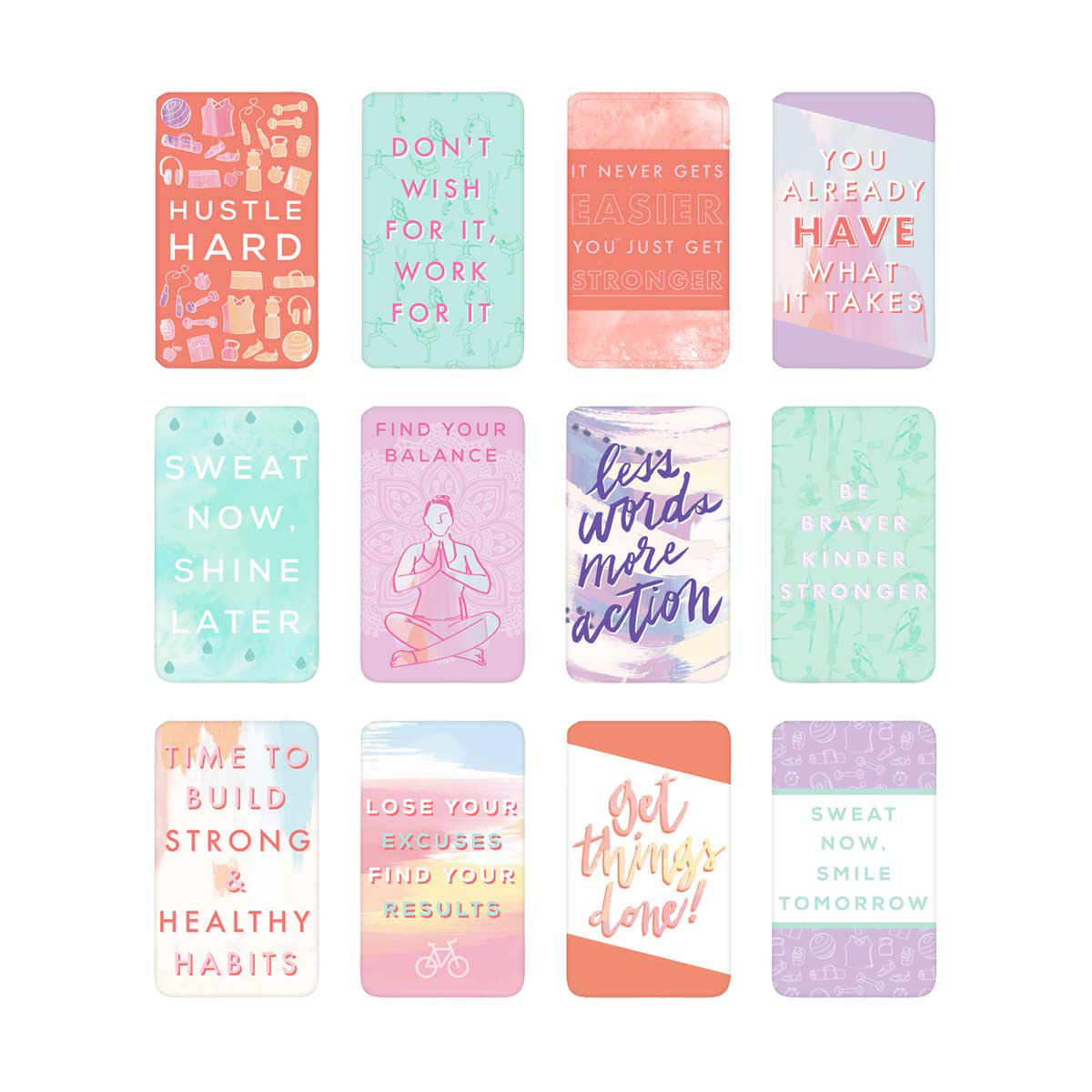 Motivational Fitness Cards, 24 ct