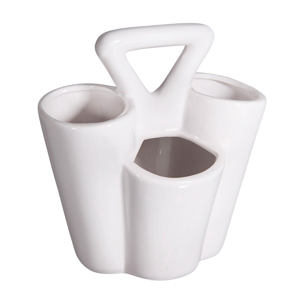 4 Section White Caddy with Handle