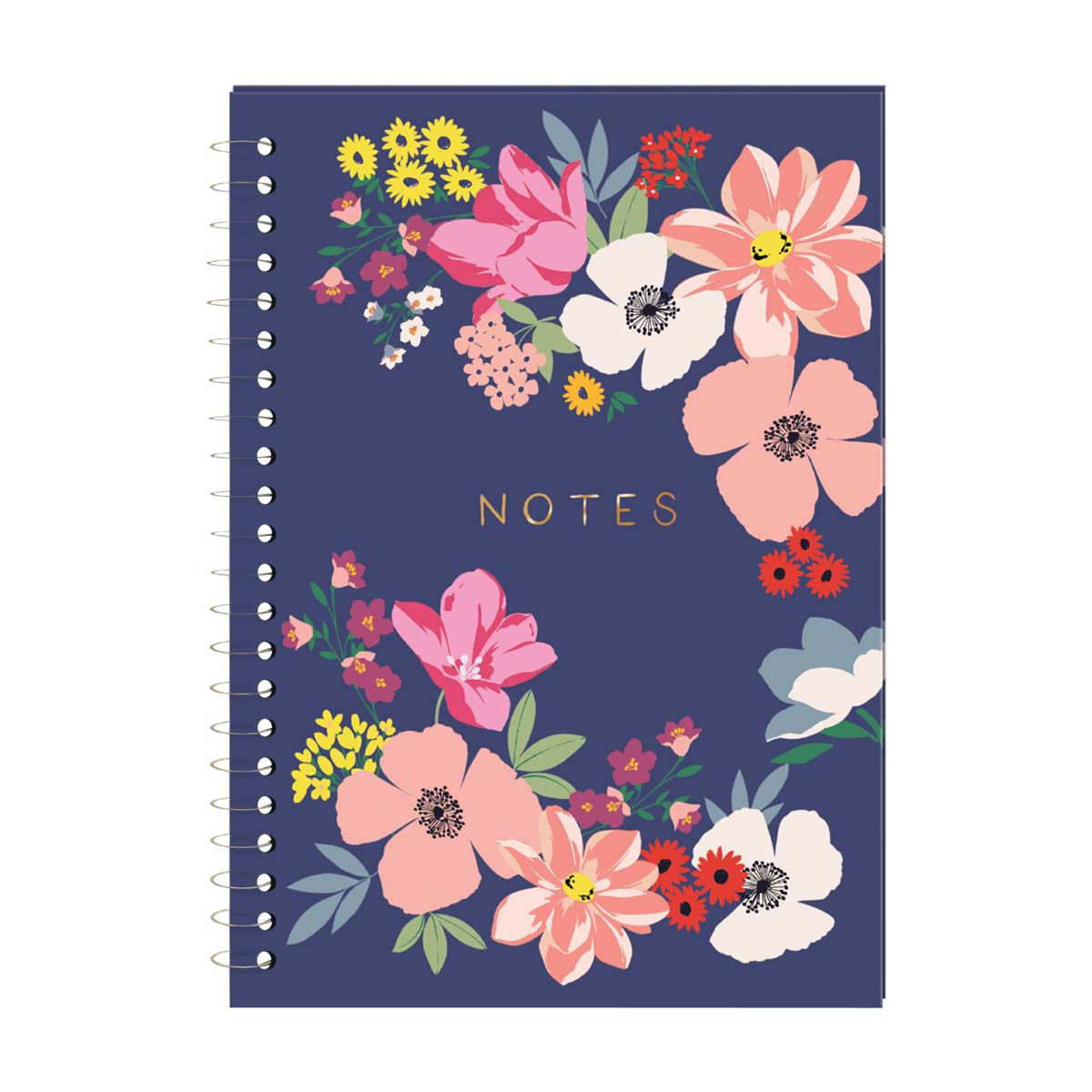 Floral Printed Spiral Notebook, 100 pages