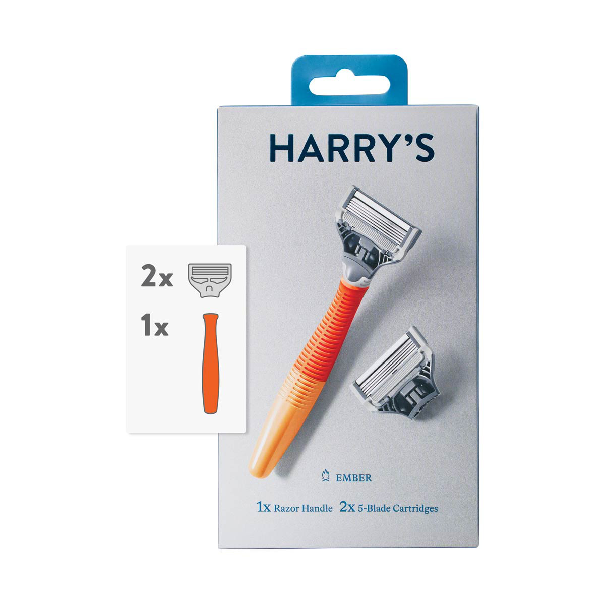 Harry's Razor Handle with Two Blades, Ember