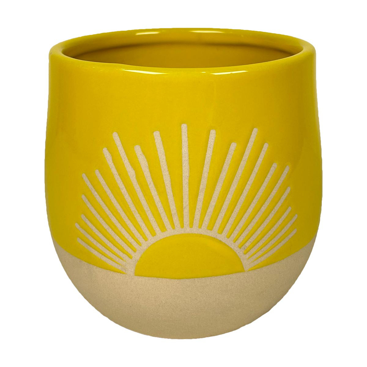 Ceramic Planter, Sun Design