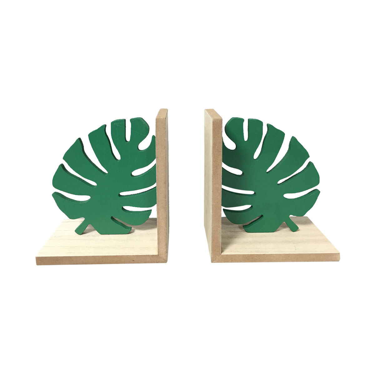 Wooden Plant Bookend Set, 2 Pieces