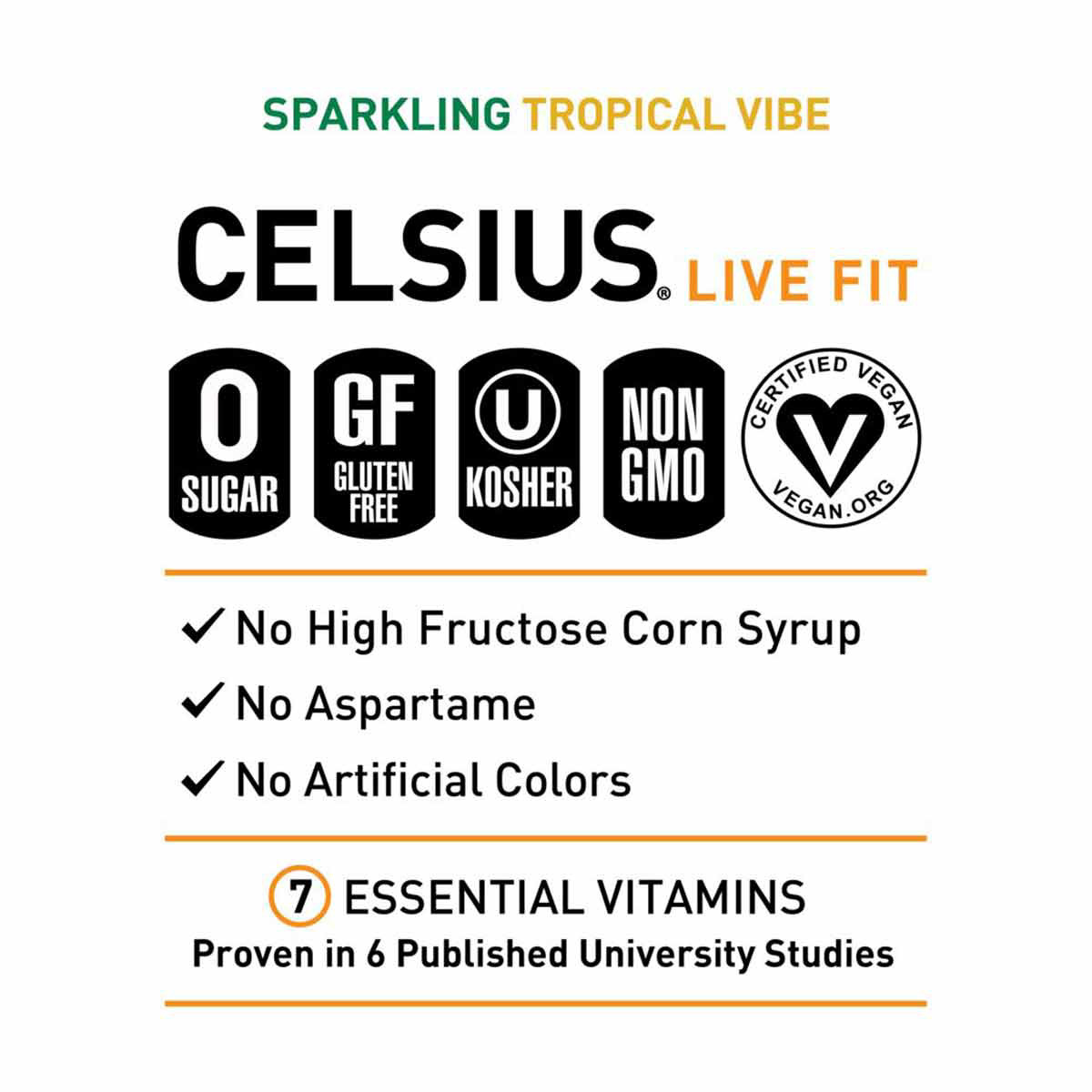 Celsius Tropical Vibe Sparkling Starfruit Pineapple Edition, 12 fl oz