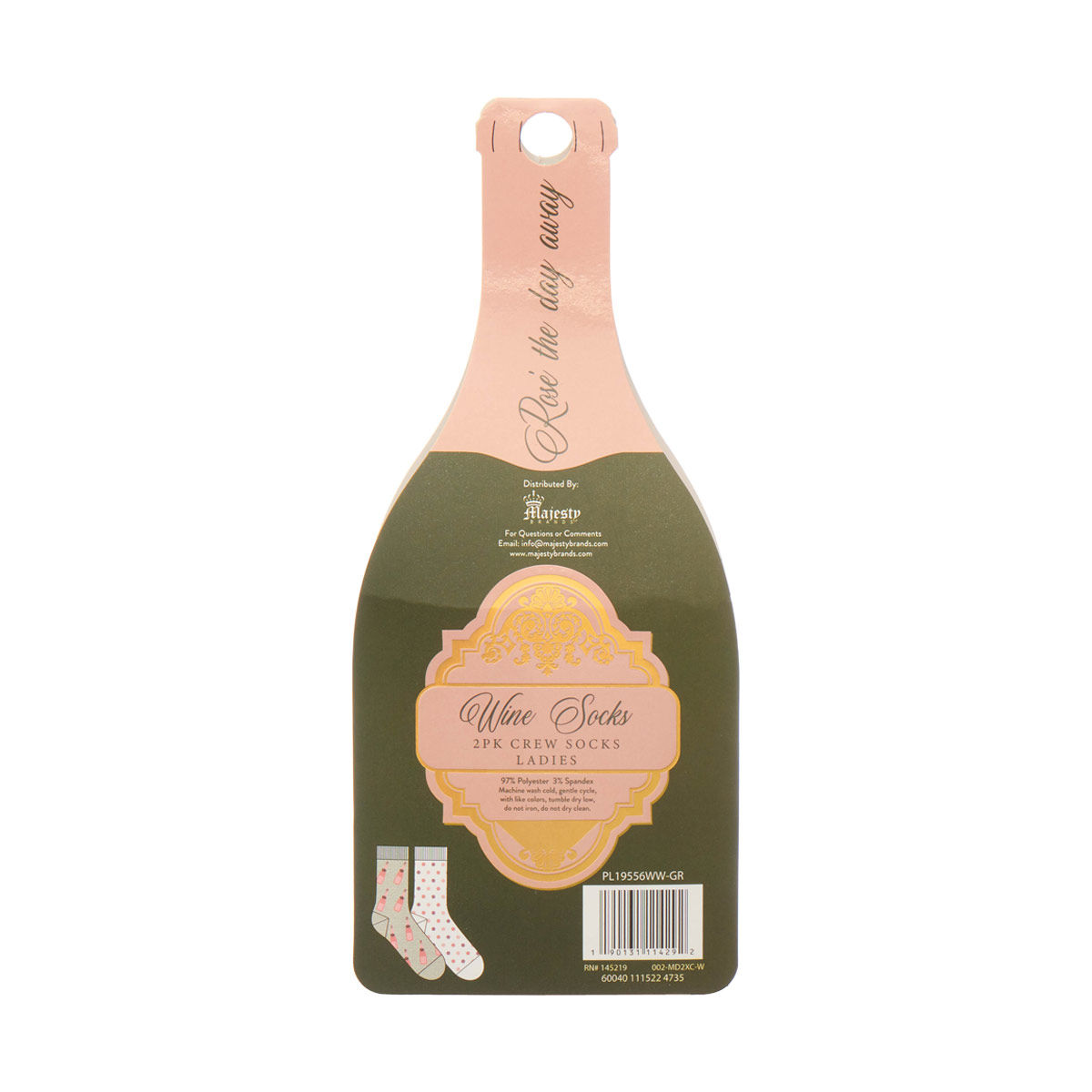 Ladies Crew Wine Bottle Socks, 2 Pairs