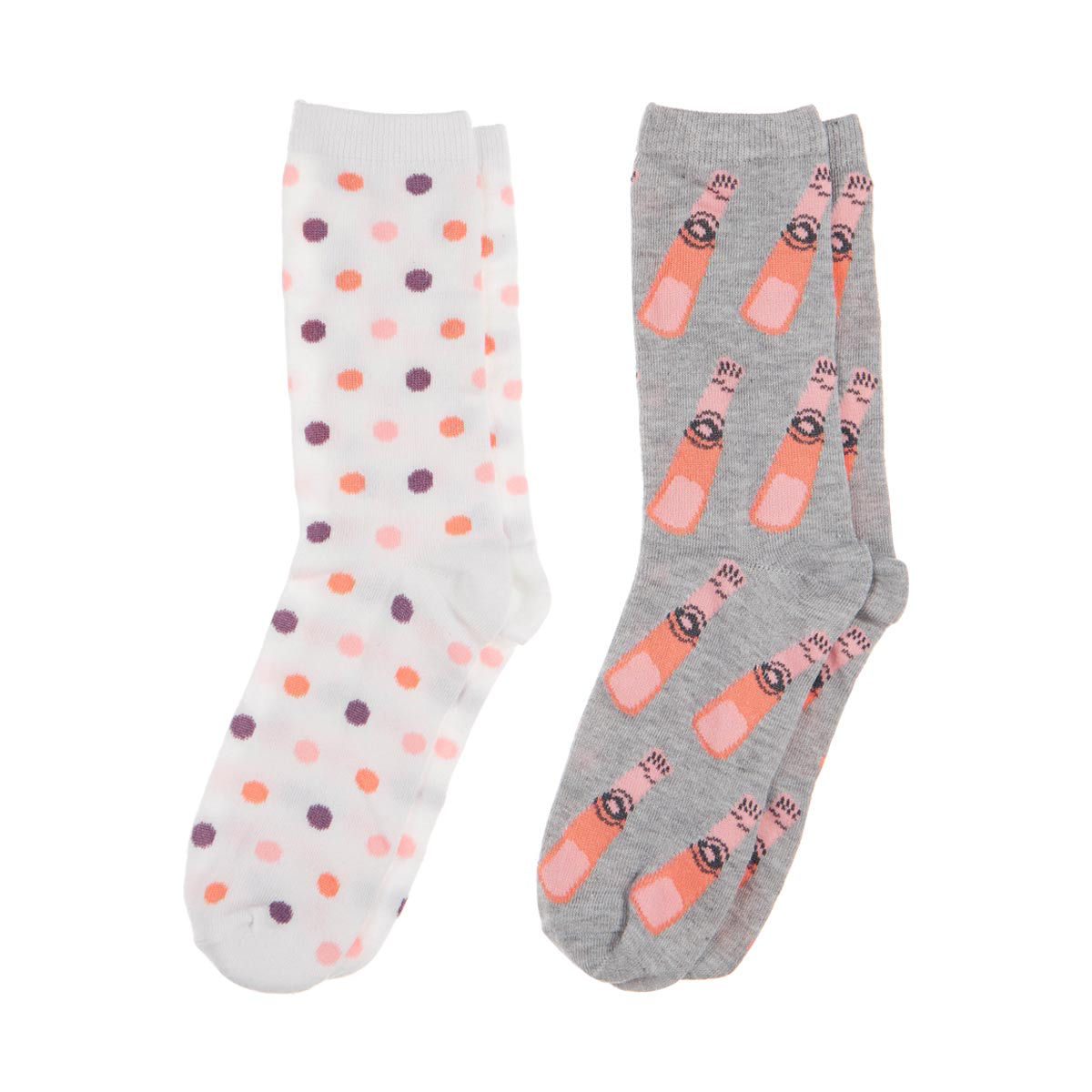 Ladies Crew Wine Bottle Socks, 2 Pairs