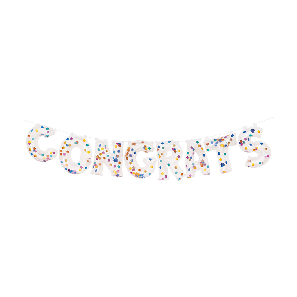 ‘Congrats’ Balloon Banner Kit, Clear Confetti